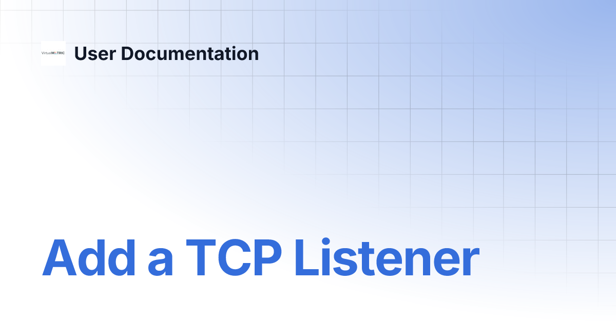 Add A Tcp Listener User Documentation 6281