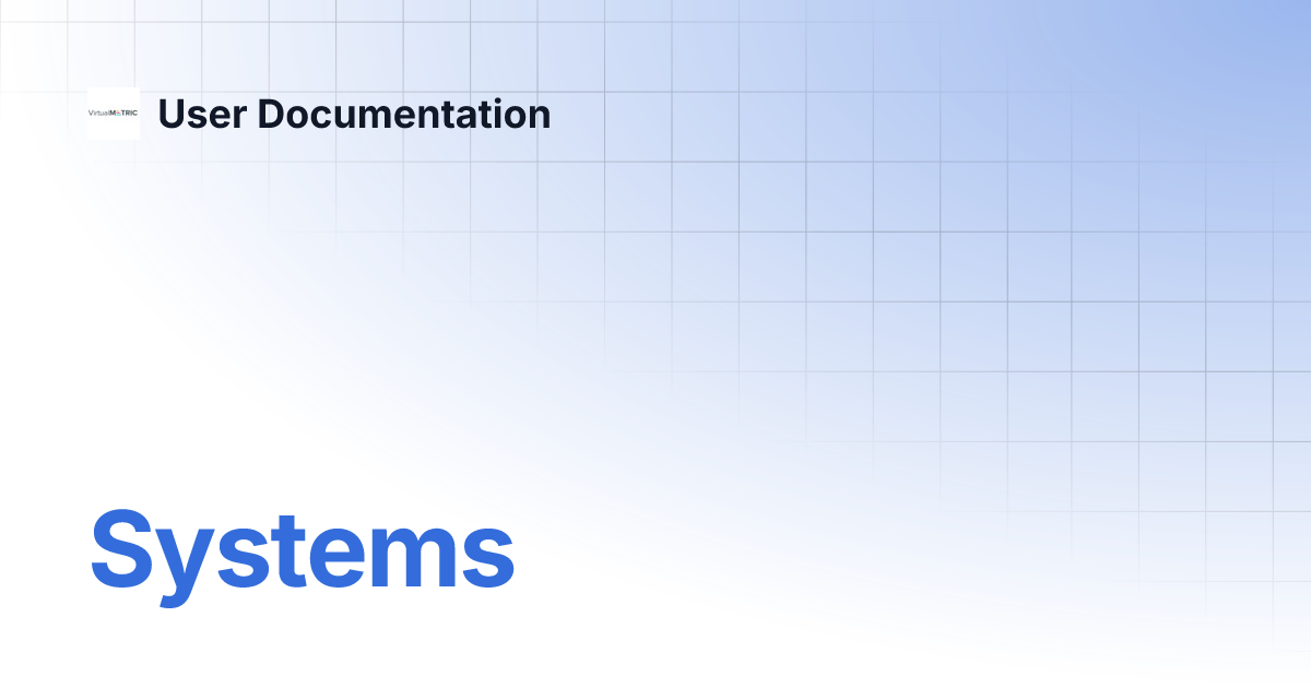 Systems | User Documentation