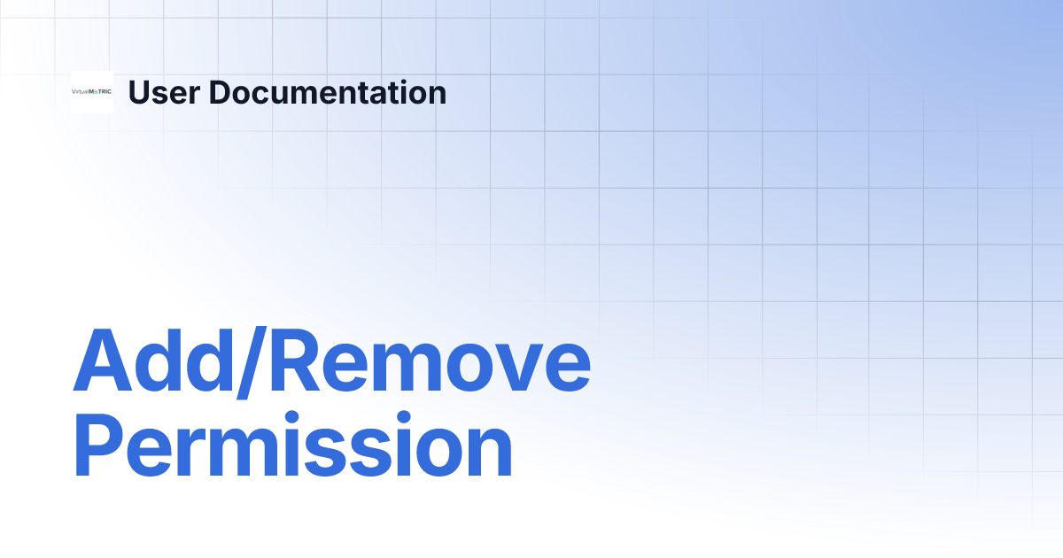Add/Remove Permission | User Documentation