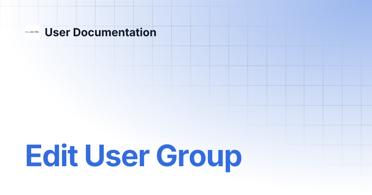Edit User Group | User Documentation