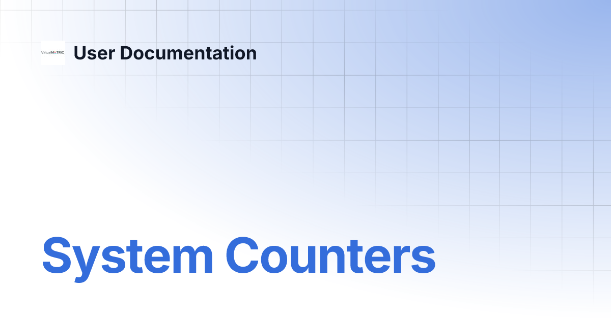 System Counters | User Documentation
